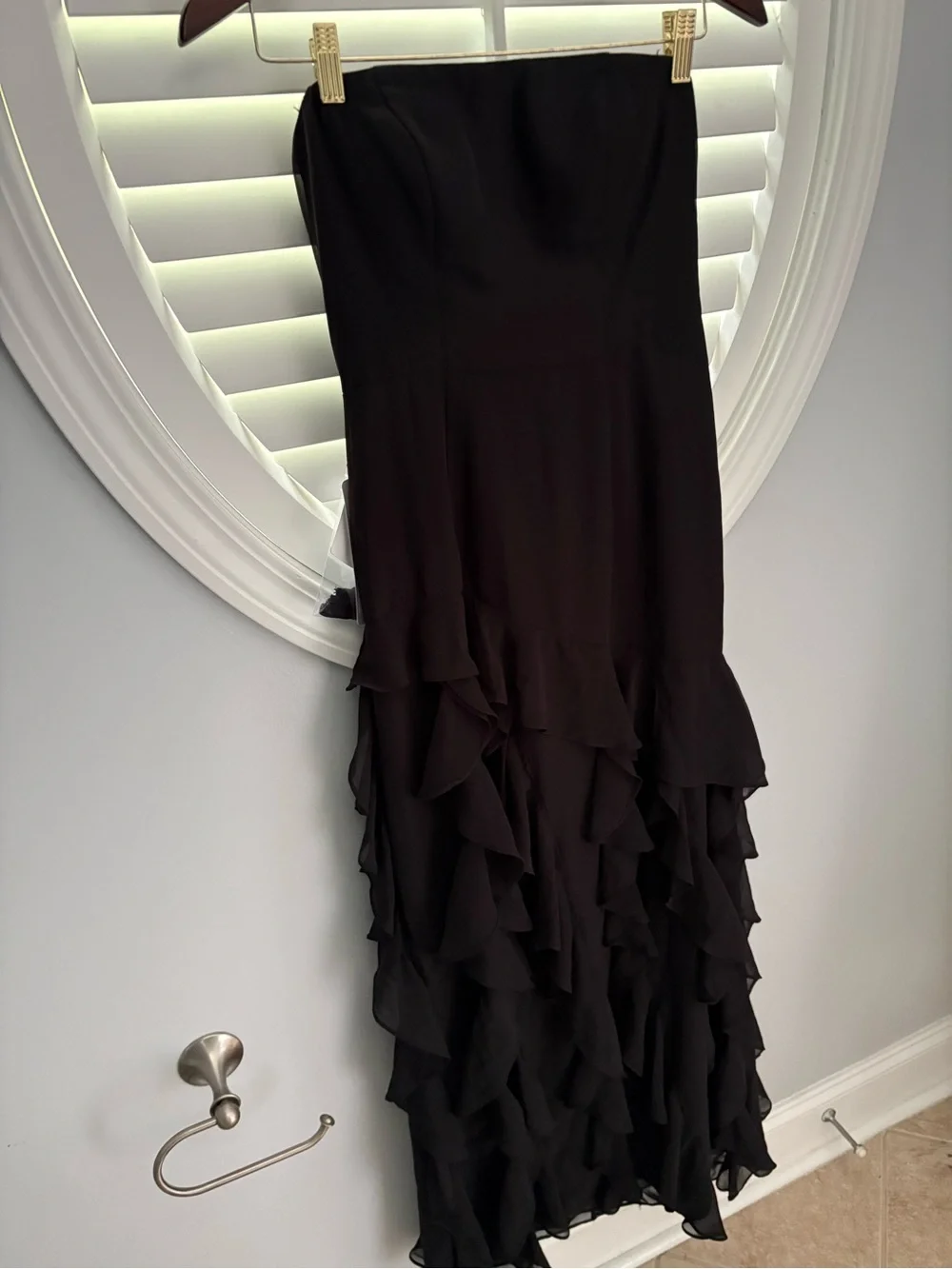Azazie | Dresses | Azazie Kylee Black Sz2 Chiffon Maxi Dress With ...